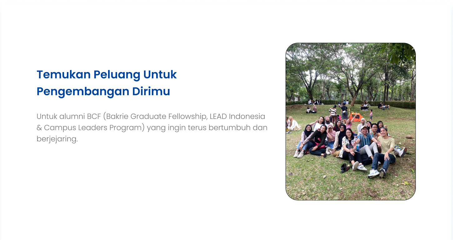 Call For Fellows - BCF | Bakrie Center Foundation